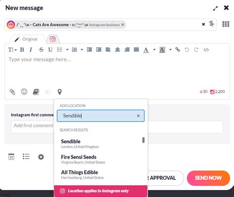 Add An Instagram Geolocation Tag To Posts Sendible Support