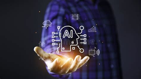 Ai Icon At Business Hand Ai Technology Analysis Concept Ai Technology Machine Learning For