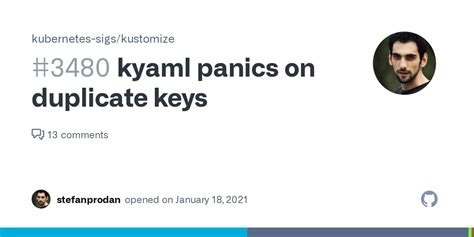 Kyaml Panics On Duplicate Keys · Issue 3480 · Kubernetes Sigskustomize · Github