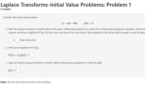Solved Laplace Transforms Initial Value Problems Problem 1 1
