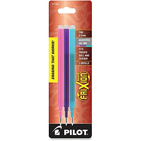 Pilot Frixion Erasable Ink Pen Refills Fine Point 07mm Assorted Inks