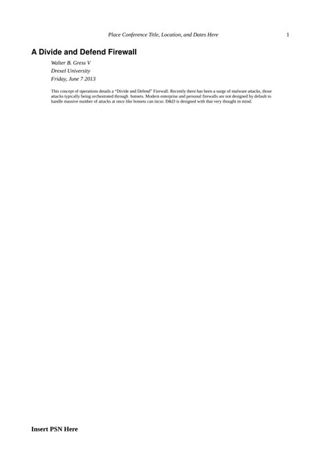 Pdf Divide And Defend Firewall Proposal