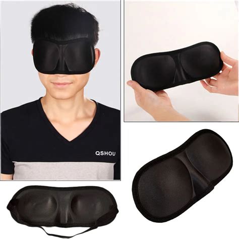 Eyeshade Black Sleeping Eye Mask Eyepatch Blindfold With Earplugs Shade Travel Sleep Aid Cover
