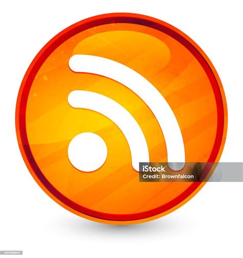 Rss 피드 아이콘 유리 오렌지 둥근 버튼 그림 0명에 대한 스톡 벡터 아트 및 기타 이미지 0명 Rss Istock