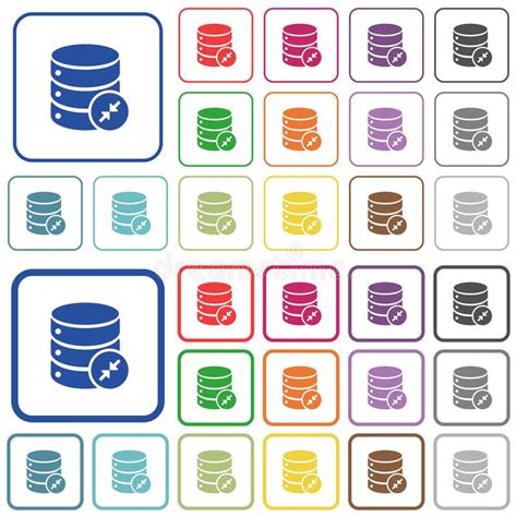 Shrink Database Outlined Flat Color Icons Stock Vector Illustration Of Shrink Queries 191794470