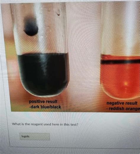 Solved What Is The Reagent Used Here In This Test Chegg Com