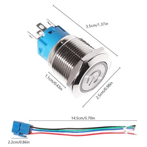 Buy Monrand 1pc Latching Push Button Switch 12v Dc On Off Self Locking Latching Push Button