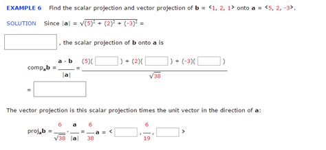 Solved Example 6 Find The Scalar Projection And Vector