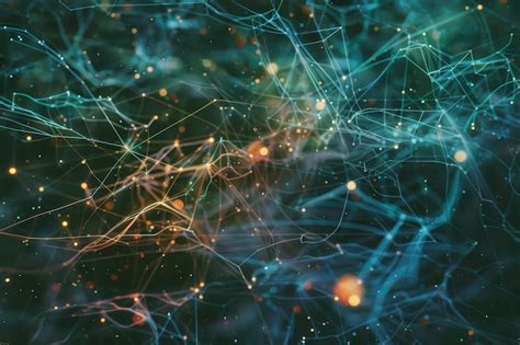 Premium Photo Abstract Neural Network Representation With Glowing