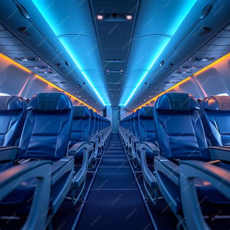 Premium Ai Image Passenger Plane Interior Empty Aircraft Seats Clean