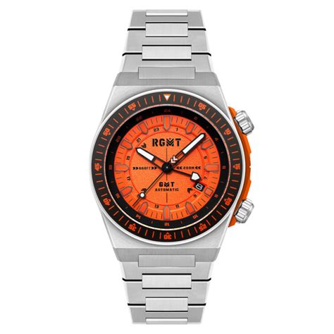 Rgmt Marksman Automatic Orange Dial Mens Watch Rg 8073 44 194595079906