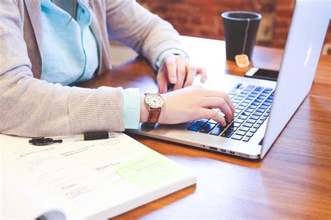 Free Picture Businessperson Clock Coffee Cup Programmer Working Portable Computer