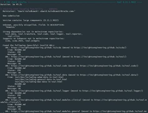 R Cmd Check Result Issue Insightsengineering Teal Github