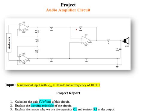 projectaudio amplifier circuitinput a sinusoidal