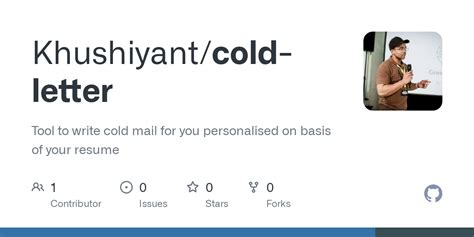 Github Khushiyant Cold Letter Tool To Write Cold Mail For You Personalised On Basis Of Your