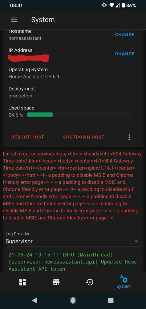 Failed To Get Supervisor Logs Rhomeassistant