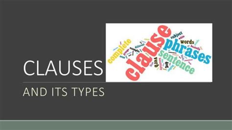 SOLUTION Clauses And Its Types Studypool