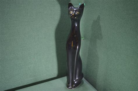 Купить Статуэтка копилка Черная кошка Высокая 41 5 см Фарфор в интернет аукционе Habartorg
