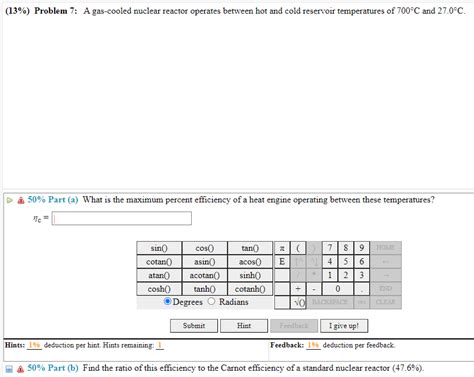 Solved Problem A Gas Cooled Nuclear Reactor Chegg