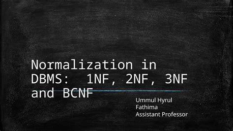 Four Types Of Normalization In Dbms Explained Pptx