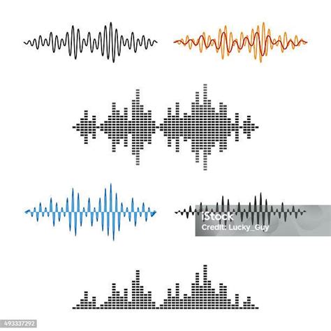 파형 형상을 사운드웨이브 오디오 흔들다 그래프 설정 벡터 소음에 대한 스톡 벡터 아트 및 기타 이미지 소음 음파 바 Istock