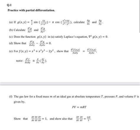 Solved Practice With Partial Differentiation A If