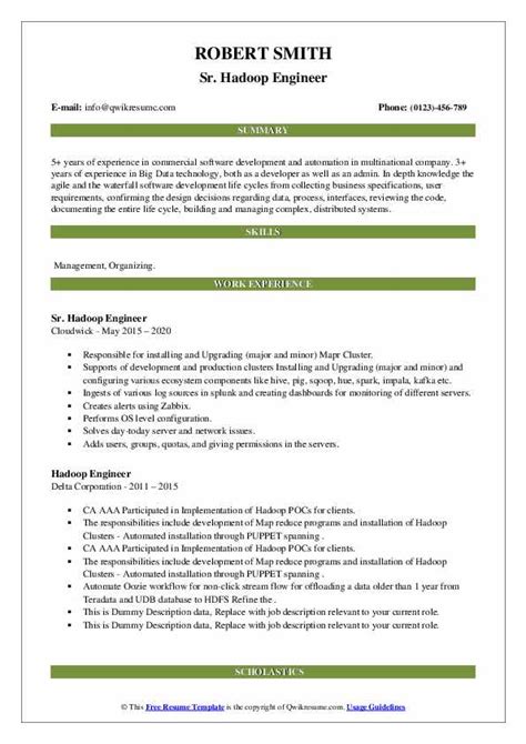 10 Hadoop Engineer Resume Samples And Templates For 2025