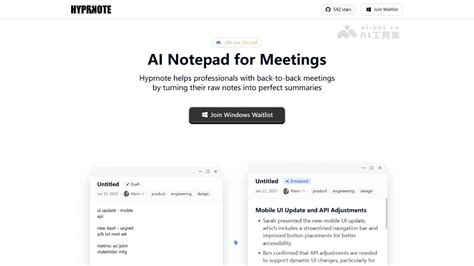 hyprnote 开源ai会议笔记工具，实时记录会议生成总结 ai工具集