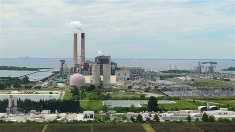 Coal Fired Power Plant Producing Electricity Fossil Fuel Usage For