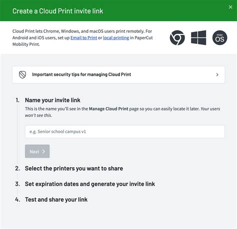 Configure Cloud Print For Mobility Print PaperCut