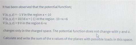 solved it has been observed that the potential function