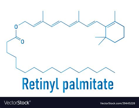 Retinyl Palmitate Molecule Skeletal Formula Vector Image