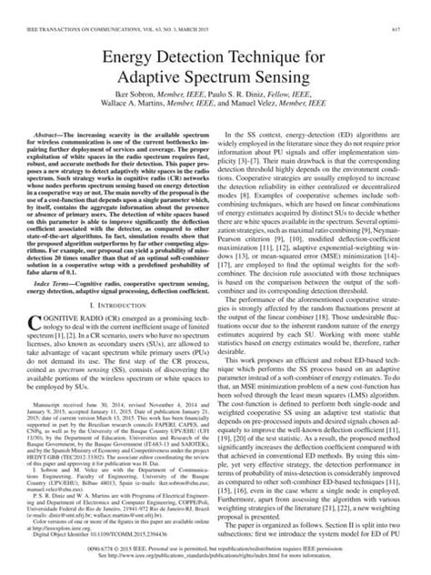Energy Detection Technique For Pdf