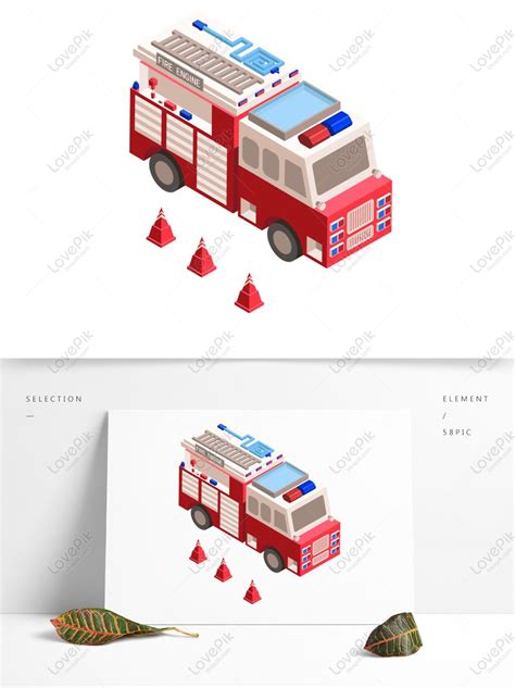 기존 25d 화재 카 스테레오 소방차 일러스트 Png 및 벡터 이미지 무료 다운로드 Lovepik