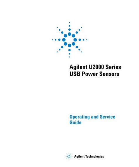 PDF Agilent U Series USB Power Sensors Trs PDF FileU Series Operating And Service