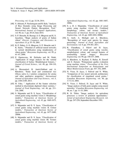 Applications Of Pattern Recognition Algorithms In Agriculture A Review Pdf