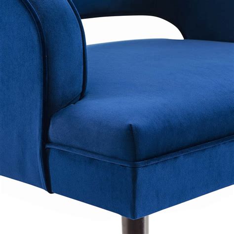 Traipse Button Tufted Open Back Performance Velvet Armchair In Navy