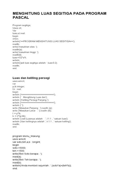 Contoh Program Pascal Pdf