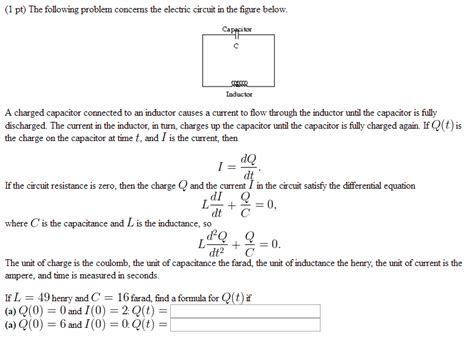 Solved 1 Pt The Following Problem Concerns The Electric Chegg Com