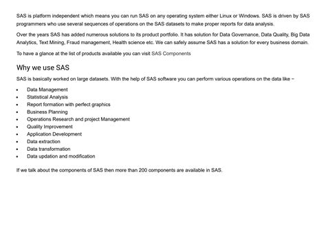 SOLUTION Sas Quick Guide Studypool