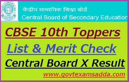 CBSE Th Toppers List Cbseresults Nic In Region Wise Merit
