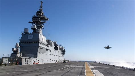 F 35b Lands On Japans Js Kaga For The First Time As Jmsdf Prepares To Operate Stovl Jet The
