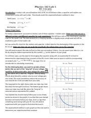 Exploring RC Circuits Data Analysis Experimentation Course Hero