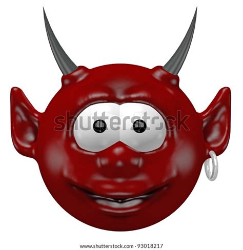 Cute Devil Head 3d Cartoon Illustration Stock Illustration 93018217