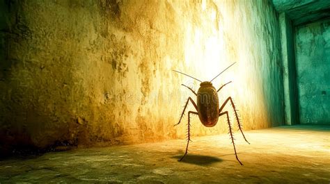 Cockroach Silhouette In Dimly Lit Basement Scene Stock Image Image Of