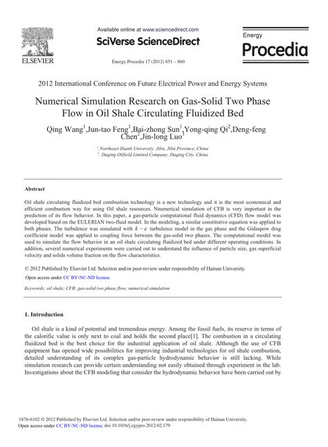 Pdf Numerical Simulation Research On Gas Solid Two Phase Flow In Oil