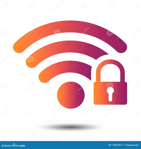 Wi Fi Safety Lock Icons Retro Hipster Vector Illustration Isolated
