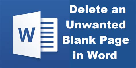 How To Delete An Unwanted Blank Page In Word Top To Find