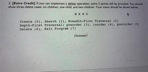 Solved Your Program Should Be A Menu Driven And Execute