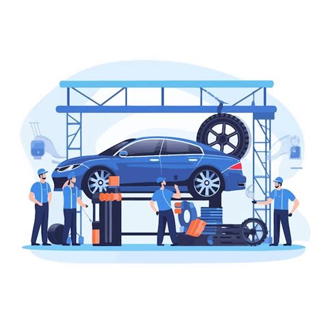 El Coche De Carreras En La Parada En Boxes Vector Premium